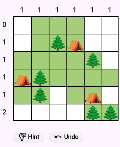 Play Tents Puzzle Online - Free Camping Logic Grid Game | Logic Puzzles CA